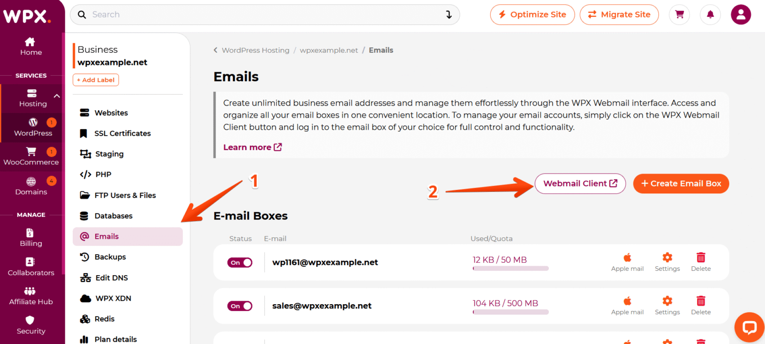 How can I access the Webmail Client? | WPX.net